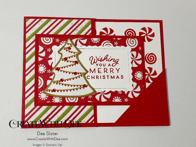 Gingerbread & Peppermint Corner Tuck Card - Dee Slater, Stampin' Up ...