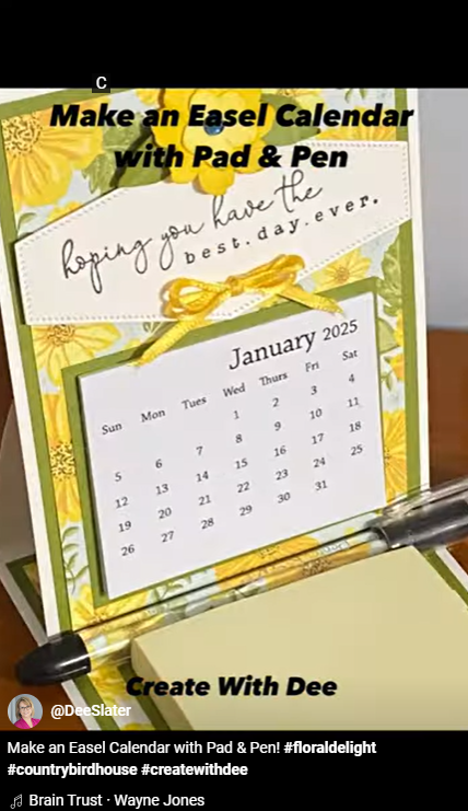 Floral Delight Mini Calendar Easel Card - Dee Slater, Stampin' Up ...